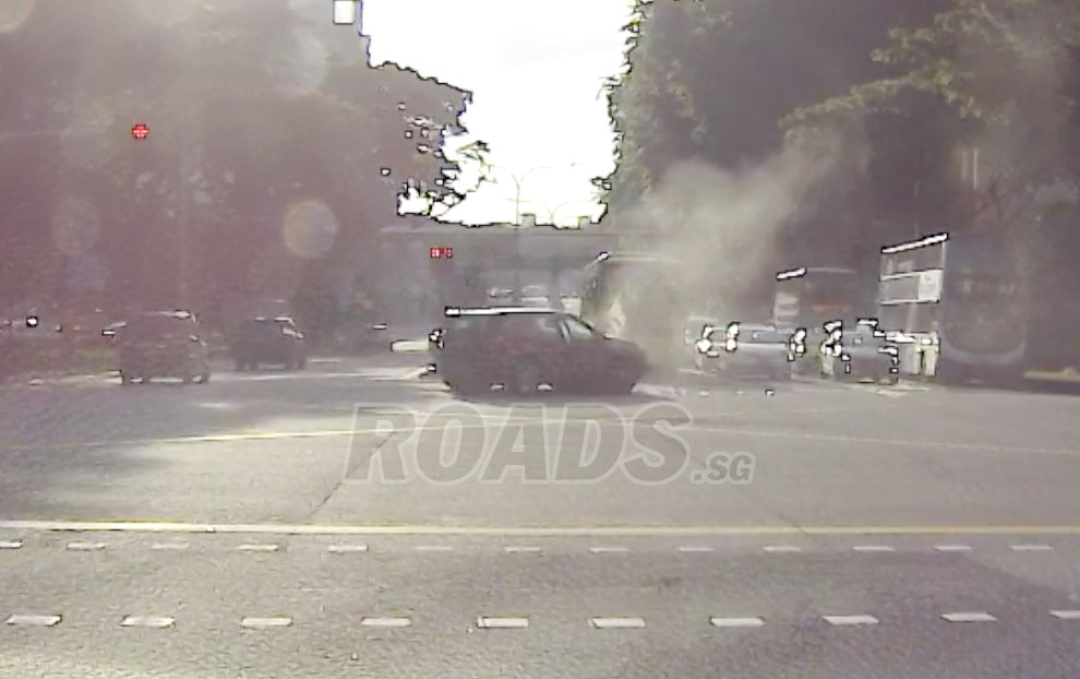 Driver turns right during red arrow and causes accident