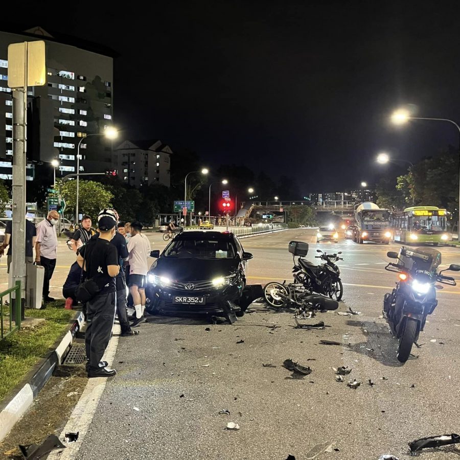 Cement truck jack knifed after hitting private mini bus